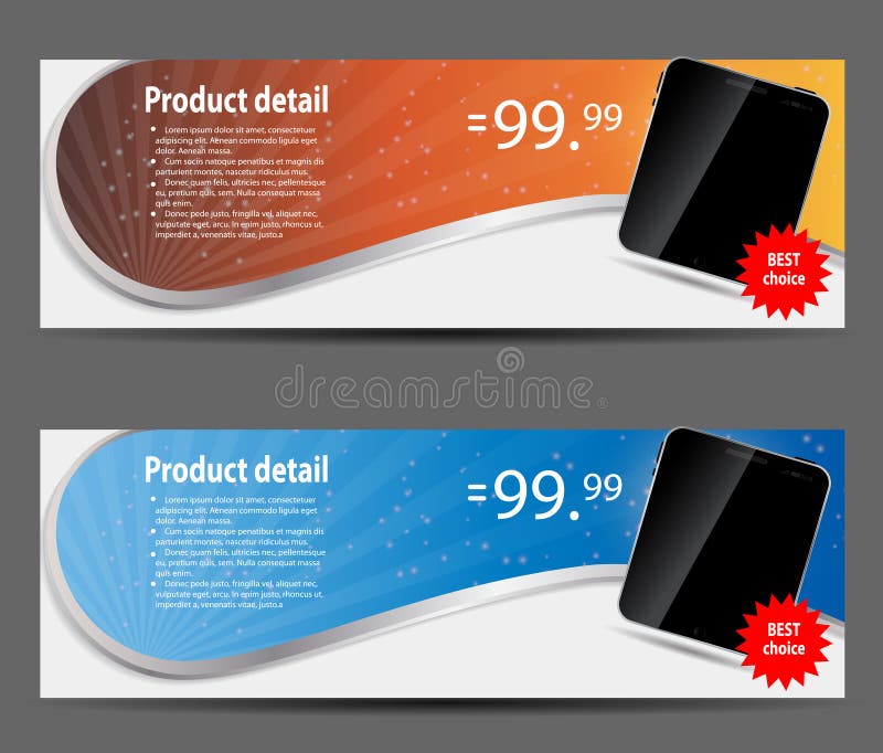Template for Smart Phone and Mobile Phone Banner Stock Vector ...