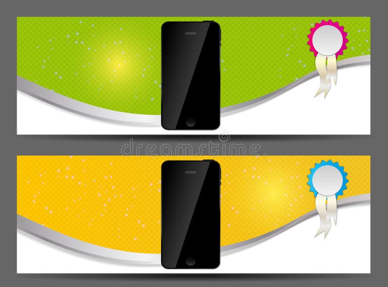 Template for Smart Phone and Mobile Phone Banner Stock Vector ...