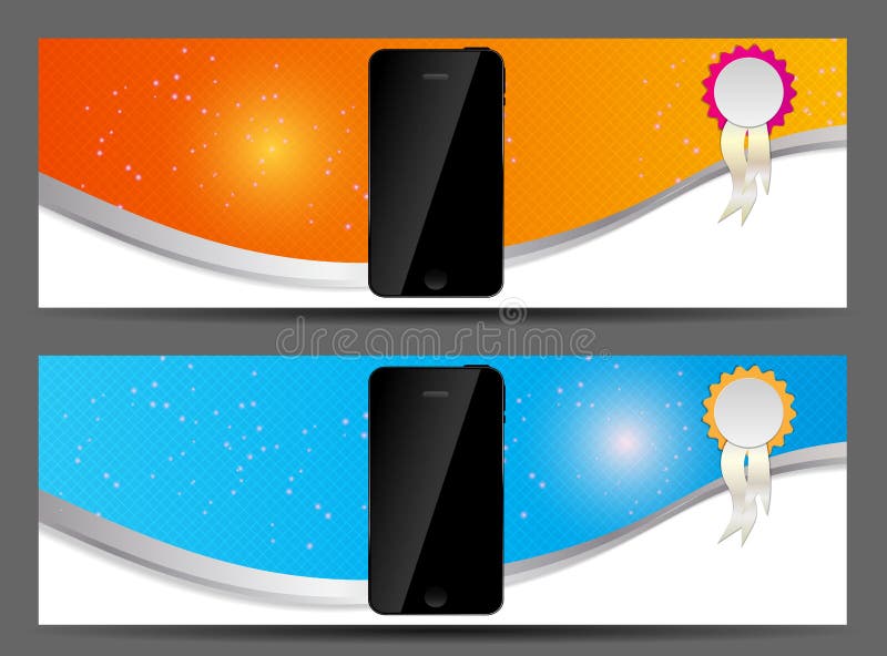 Template for Smart Phone and Mobile Phone Banner Stock Vector ...