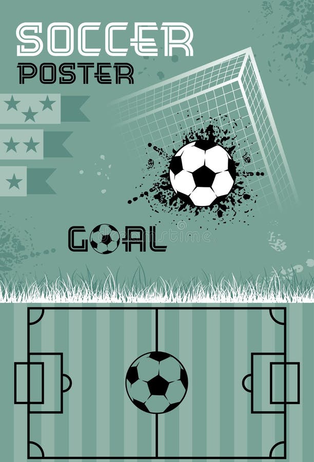 Template Soccer Poster, Vector Stock Vector - Illustration of ...