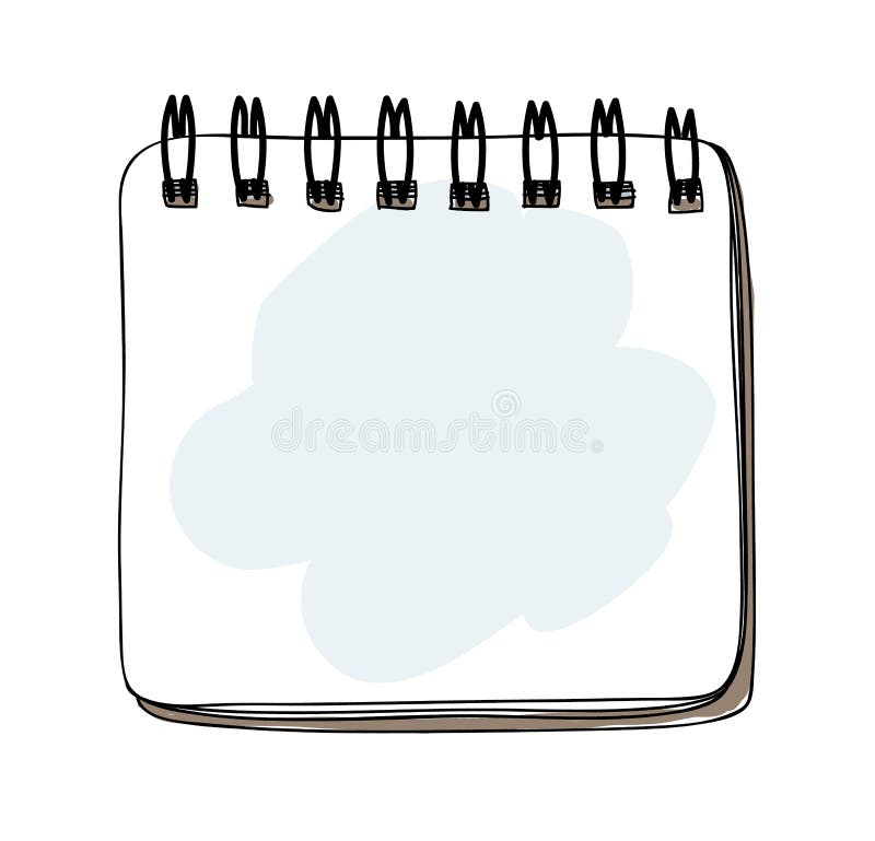 Template Spiral Notebook Hand Drawn Art Vector Illustration Stock ...
