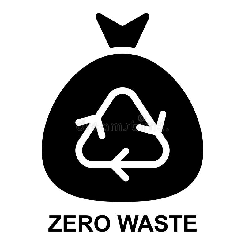 Zero Waste, Reduce Waste, Recycle, Waste, Trash, Garbage Solid or Glyph ...