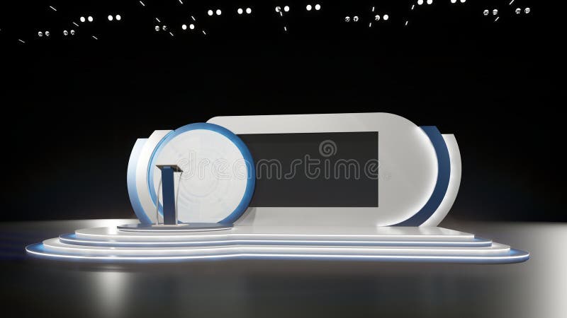 Template Stage Indoor 3D Render for Event Stock Illustration ...