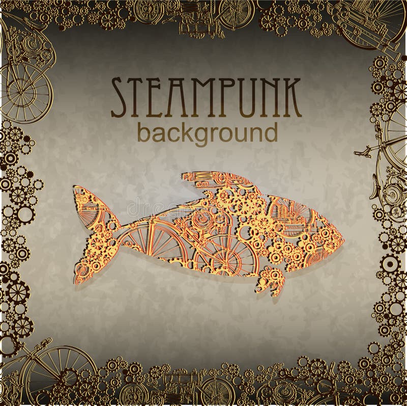 Template Steampunk Design for Card. Frame Steampunk Style Stock Vector ...