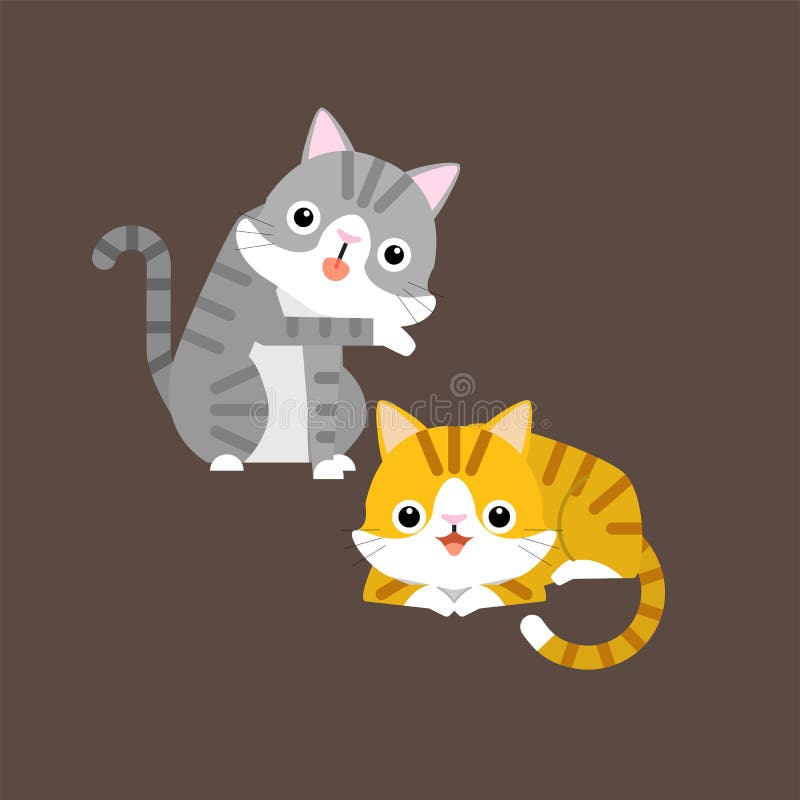 Funny Cartoon Cats Characters, Cute Pet Animals Stock Vector ...
