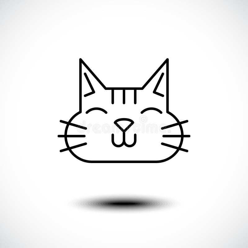 Cute cat line icon stock vector. Illustration of outline - 142777007