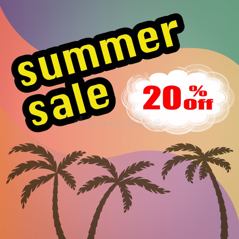 Template for a Summer Sale Discount with Tropical Colors Stock ...
