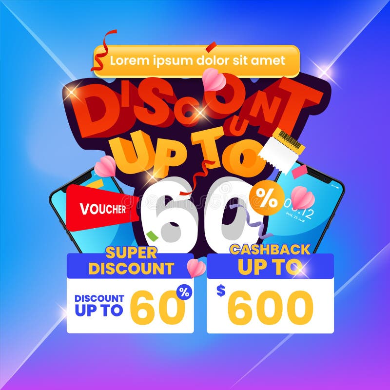 Template Super Discount for Media Social Stock Vector - Illustration of ...