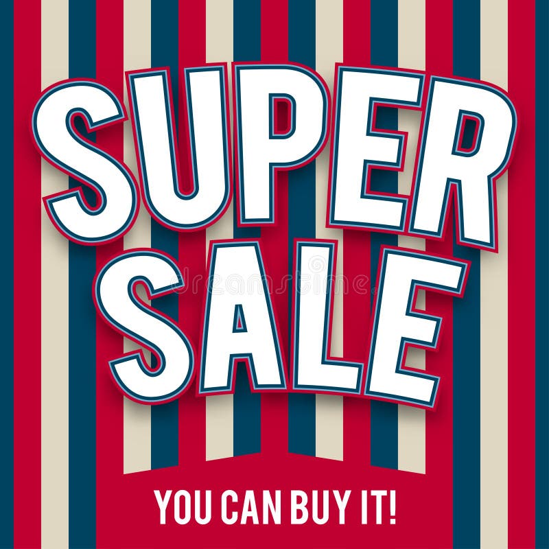 Template of Super Sale in American Style Stock Illustration ...