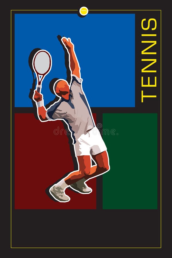 Template with Tennis Server Stock Vector - Illustration of server ...