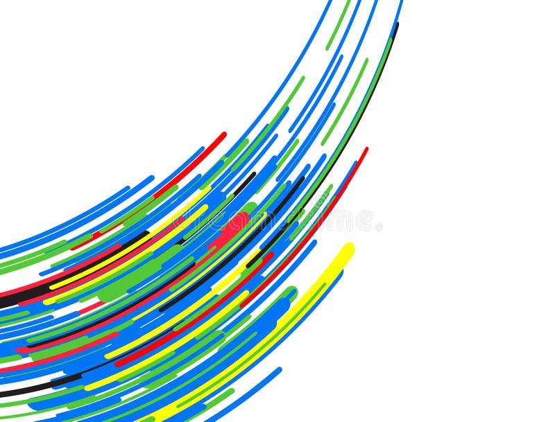 Curved Colored Lines on a White Background. Stock Illustration ...
