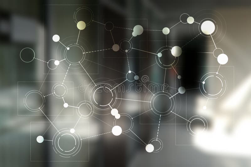 Template for Text, Virtual Screen Background with Icons. Business ...