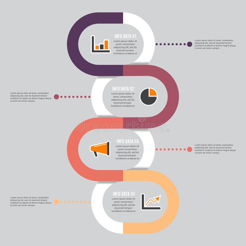 Template Timeline Infographic Colored Horizontal Numbered for Six ...