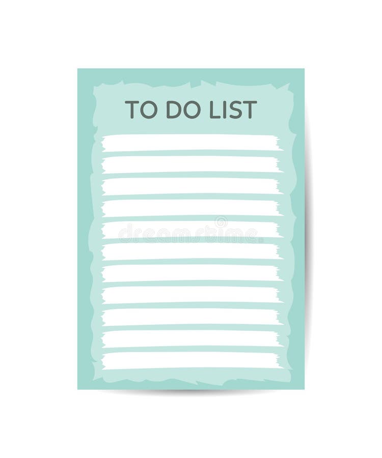 A Template for a To Do List in Blue Colors Schedule Calendar Notes ...