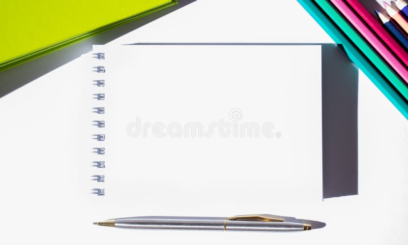 Template. Top View of a White Sheet of Notepad with Entry Field on ...