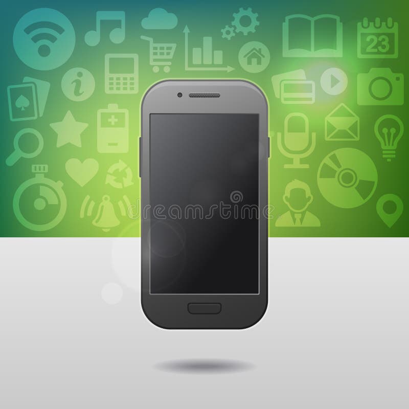 Template with Touchscreen Mobile Phone Device and Stock Vector ...