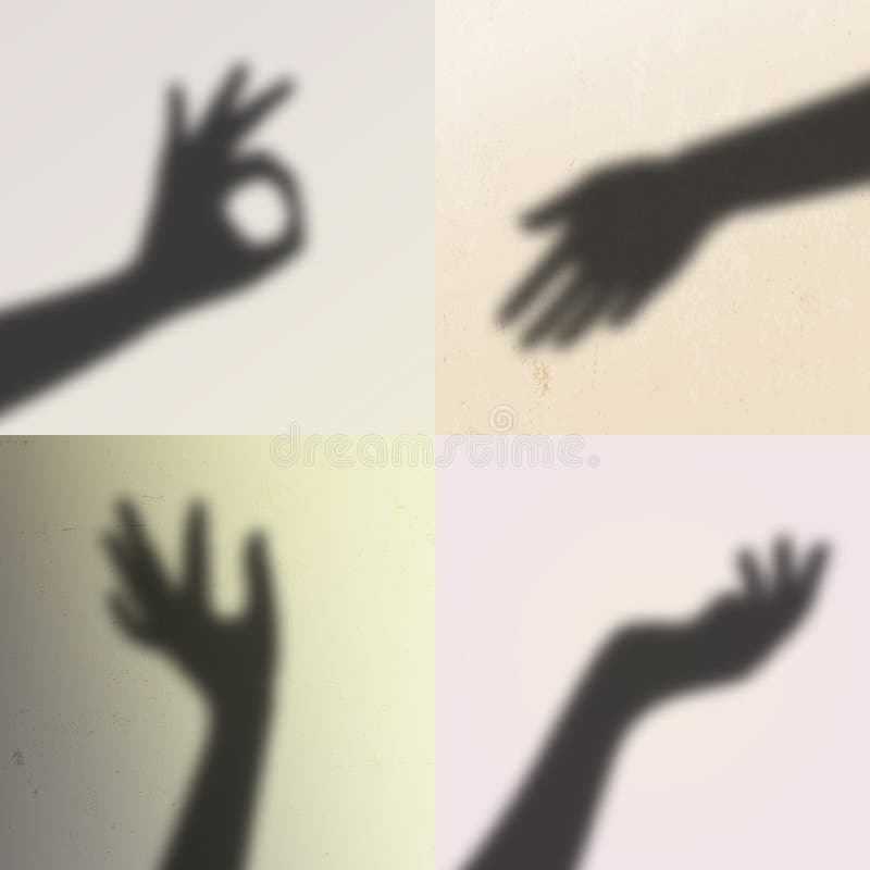 Template Transparent Hand Shadows Vector Illustration. Stock ...