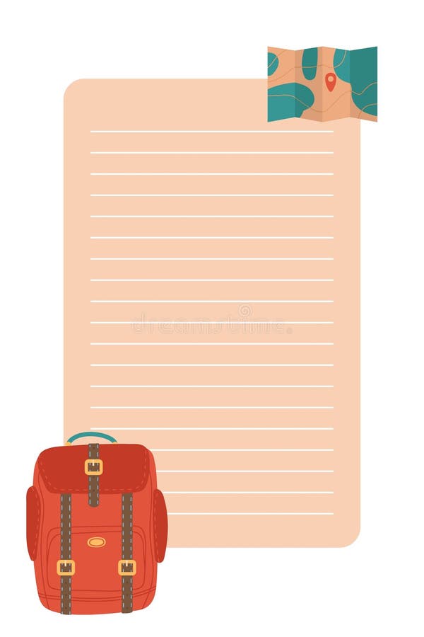 Template for Packing List. Packing List and Open Suitcase with Folded ...