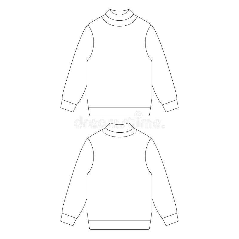 Mock Turtle Neck Sweater Outline Stock Illustrations – 1 Mock Turtle ...