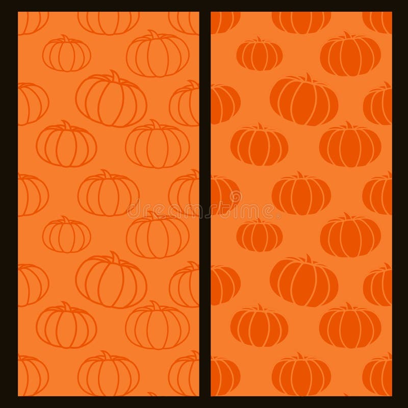 Template with Two Versions of the Pumpkin Stock Vector - Illustration ...
