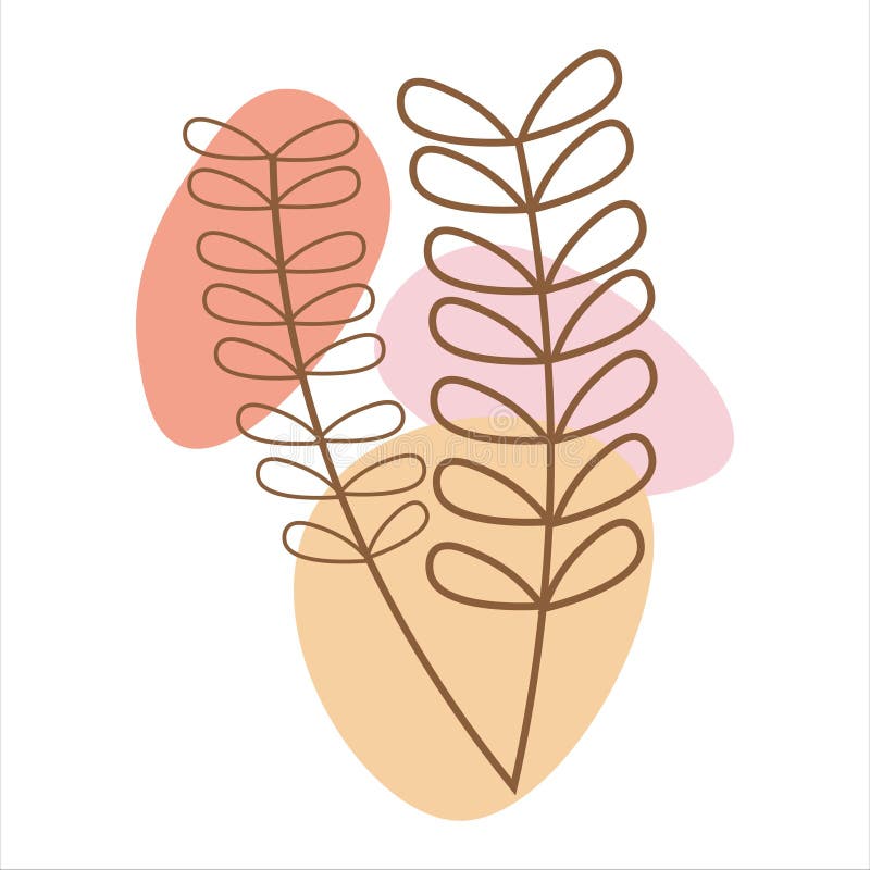 Vector Boho Aesthetic Abstract Botanical Stock Vector - Illustration of ...
