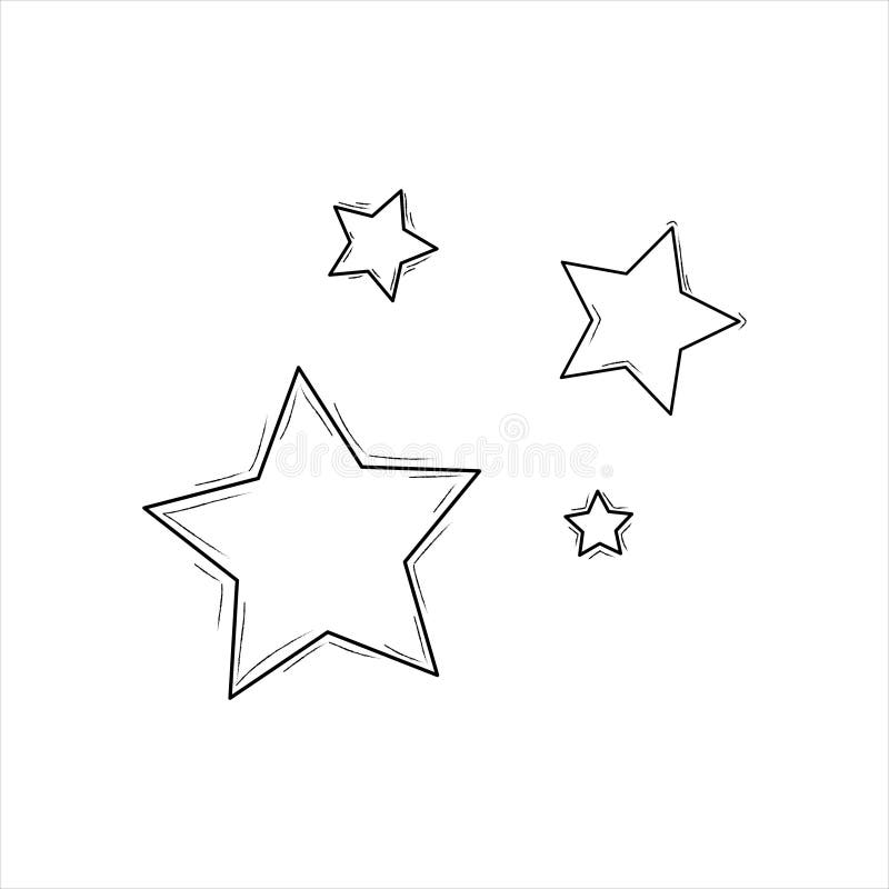 Star Doodle Line Art stock vector. Illustration of logo - 263077710