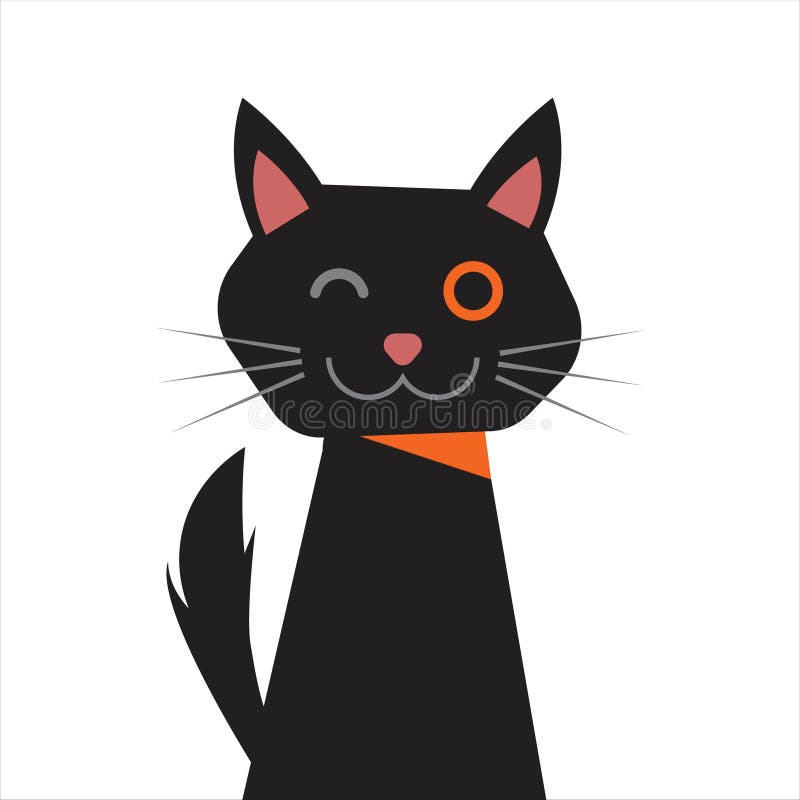 Spooky Cat Illustration Vector Stock Vector - Illustration of mammal ...