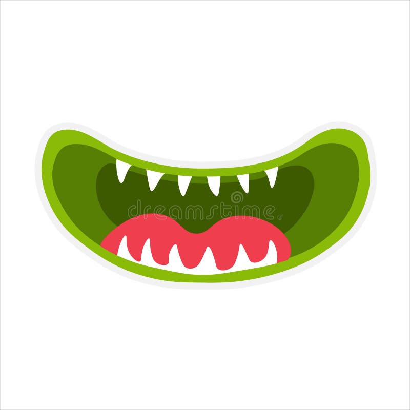 Cute Mouth Monsters Sticker Stock Vector - Illustration of text, number ...