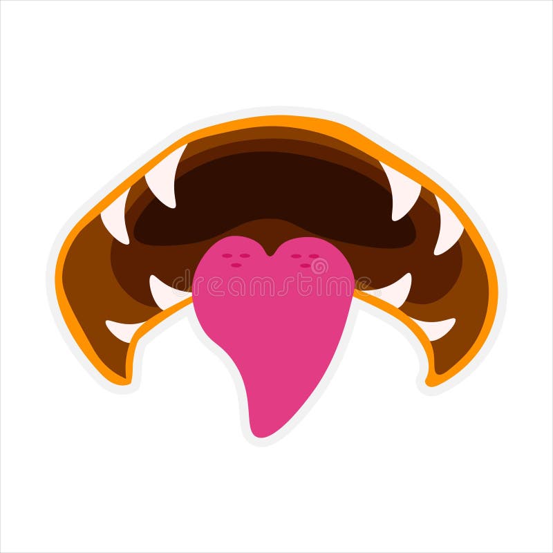 Cute Mouth Monsters Sticker Stock Vector - Illustration of upload ...