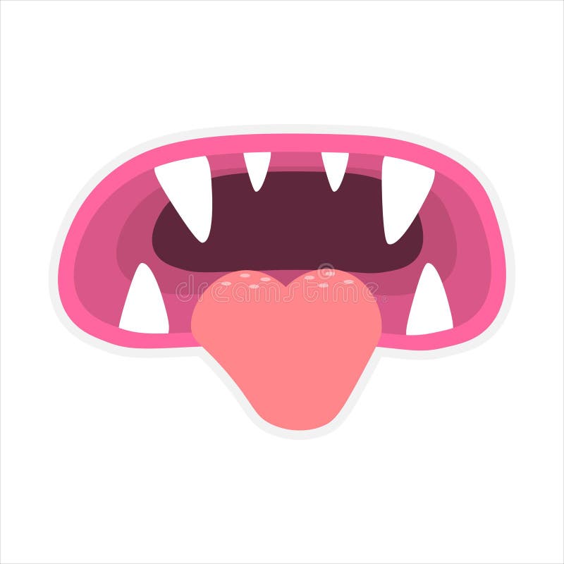 Cute Mouth Monsters Sticker Stock Vector - Illustration of teeth ...
