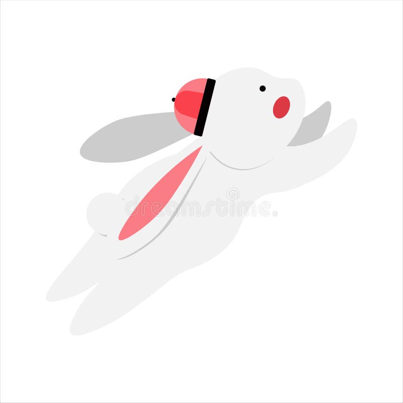 Cute Rabbit Wearing China Hat Stock Vector - Illustration of rabbit ...