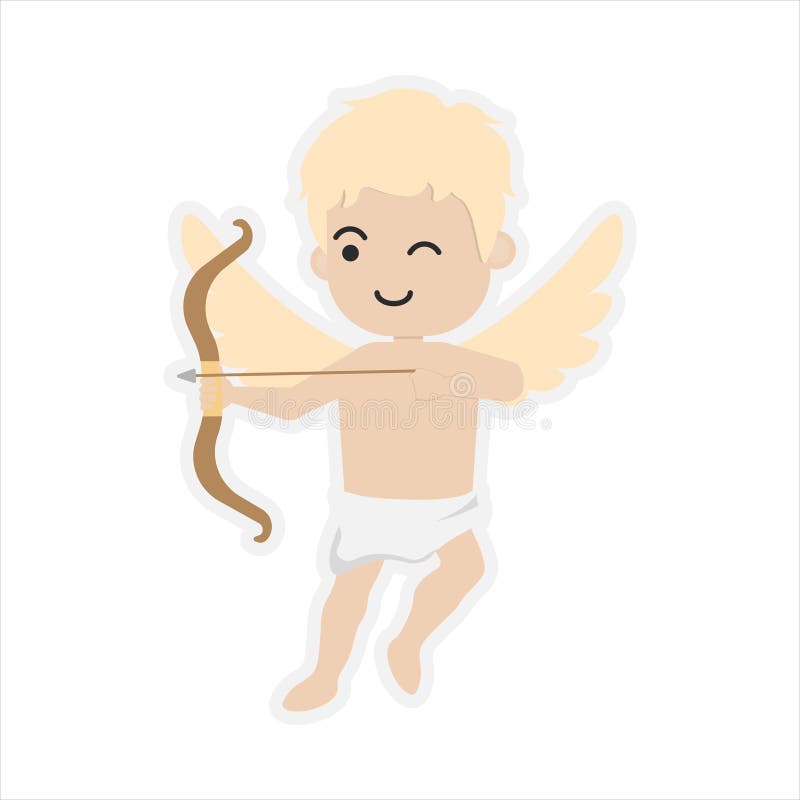 Vector Cartoon Cupid Carrying Arrow Stock Vector - Illustration of love ...
