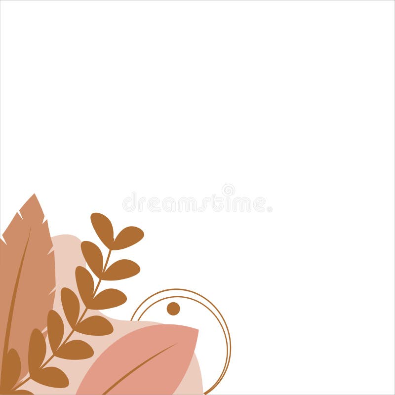 Leaf Boho Corner stock vector. Illustration of pink - 268610687