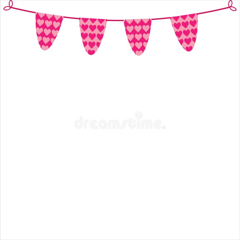 Valentines Pink Flag stock vector. Illustration of pink - 268722596