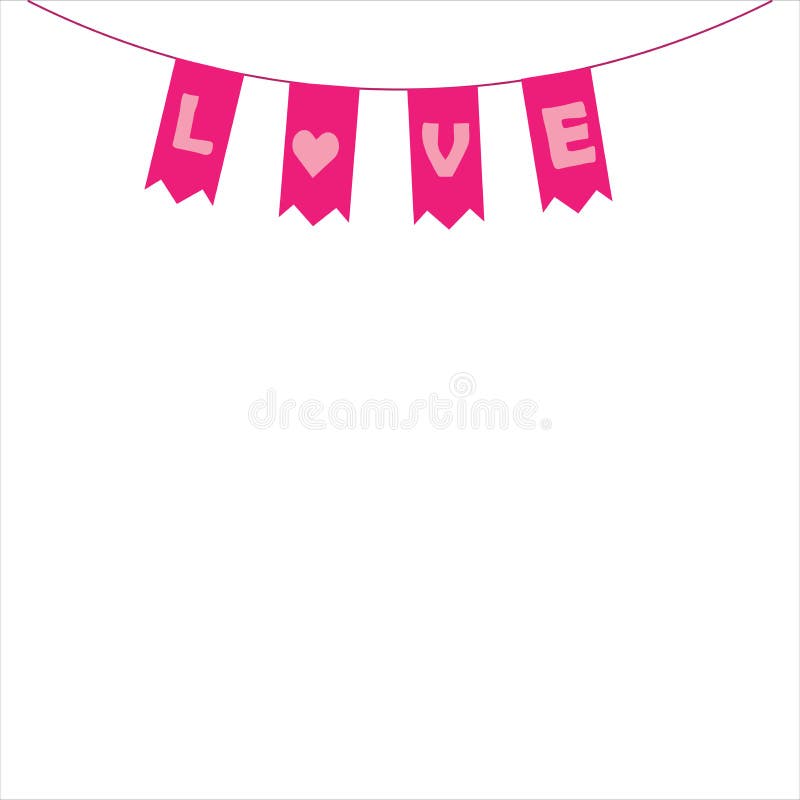Valentines Pink Flag stock vector. Illustration of upload - 268722658