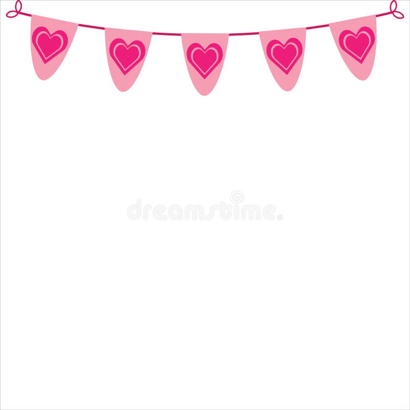 Valentines Pink Flag stock vector. Illustration of cartoon - 268722552