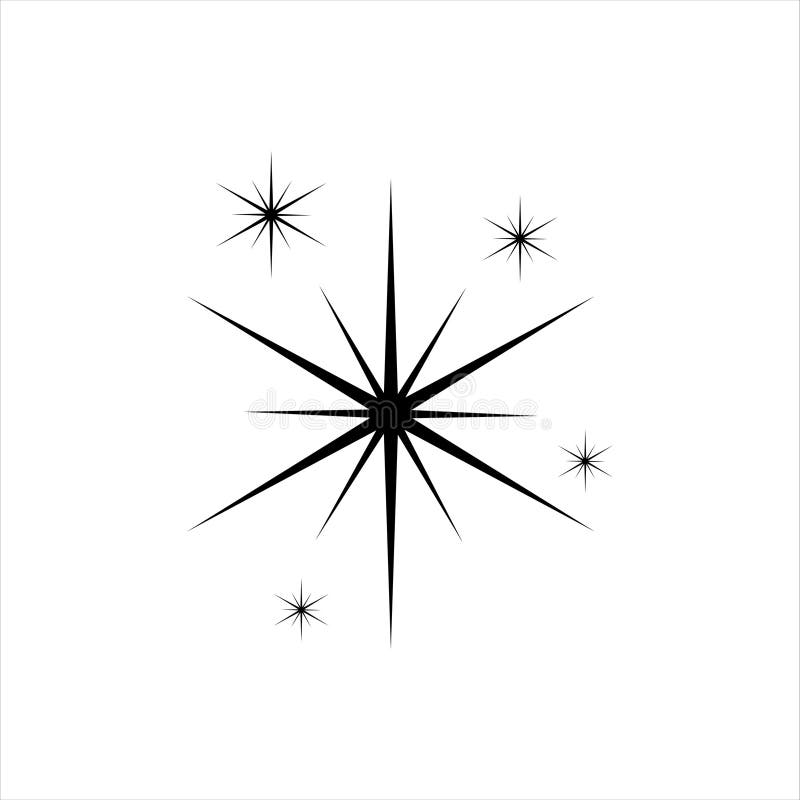 Sparkling Star Icon. Sparkle Star Shine Icons. Shinny Clean Stars Pop ...