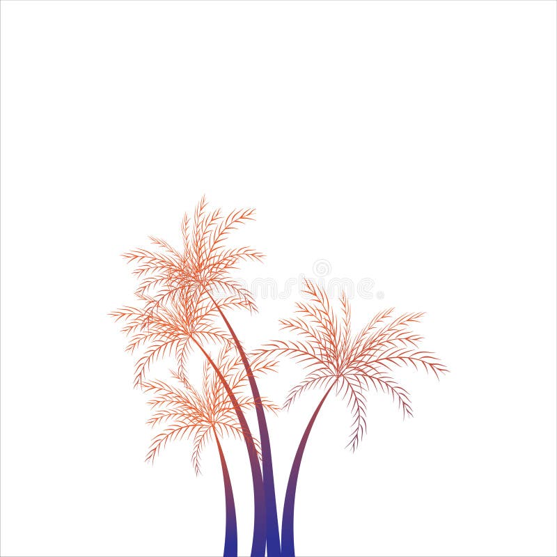 Gradient Palm Tree stock vector. Illustration of pink - 274744270