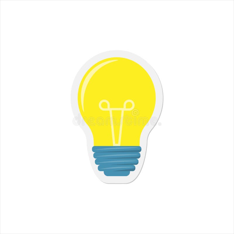 Light Bulb Sticker stock vector. Illustration of sign - 274955172