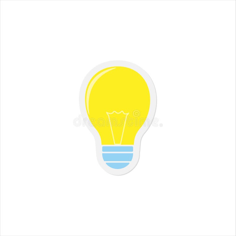 Light Bulb Sticker stock vector. Illustration of presentation - 274955180