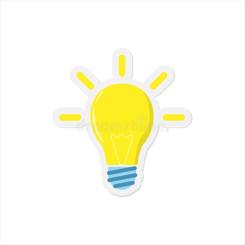 Light Bulb Sticker stock vector. Illustration of text - 274955181