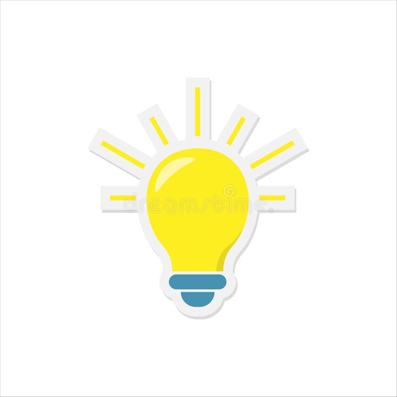 Light Bulb Sticker stock vector. Illustration of font - 274955196