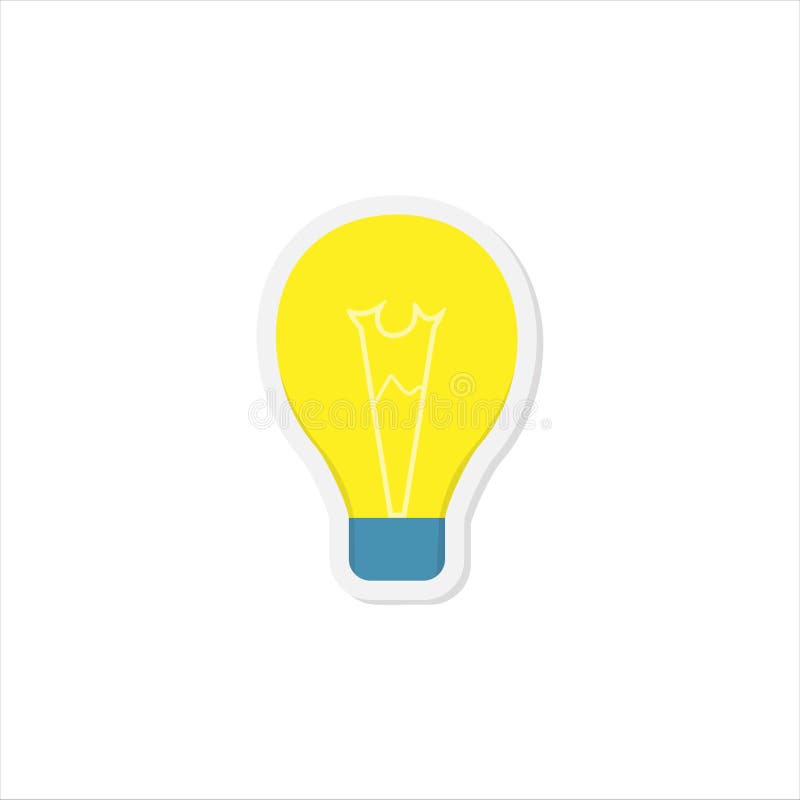 Light Bulb Sticker stock vector. Illustration of icon - 274955198