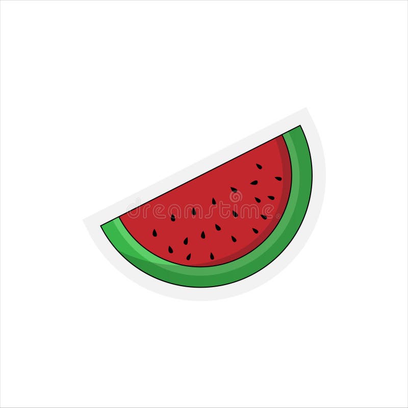 Watermelon Fruits Sticker Cartoon Stock Vector - Illustration of funny ...