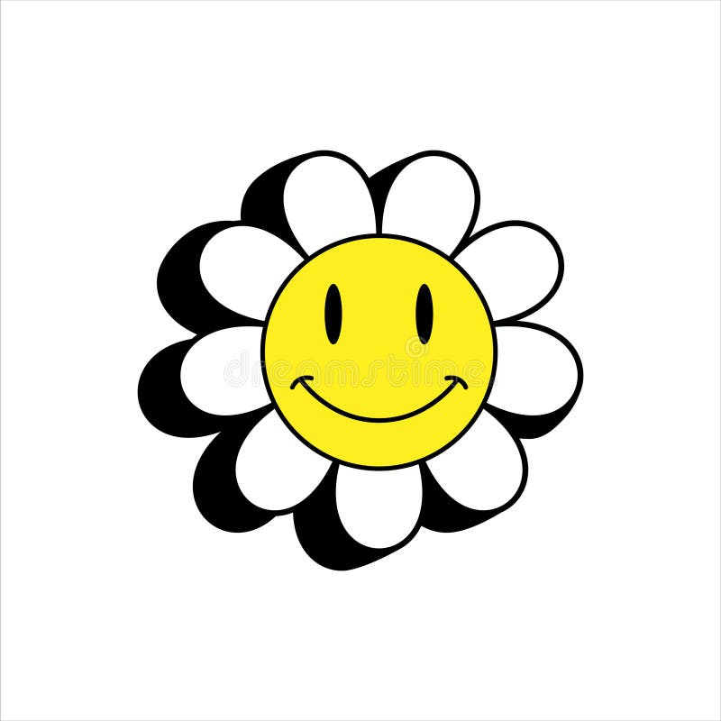 70s Retro Smiley Pattern stock vector. Illustration of century - 235507008