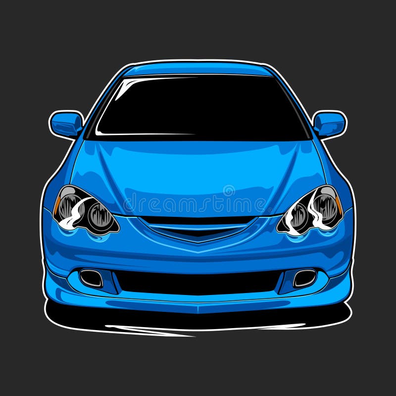 Blue Integra DC5 Car Illustration Stock Vector - Illustration of ...