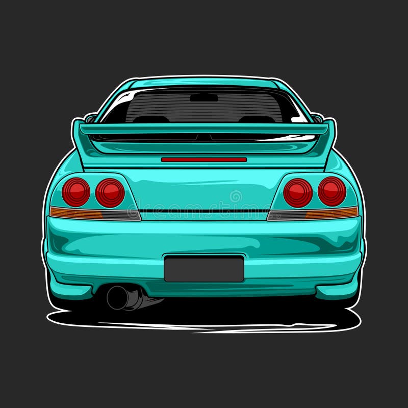 Skyline R33 Back View Car Illustration Stock Vector - Illustration of ...