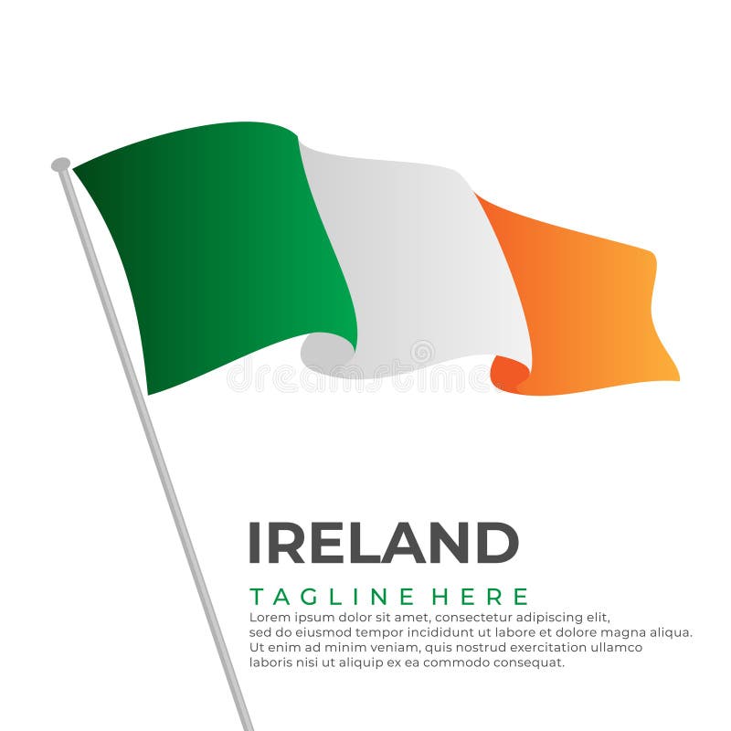 Template Vector Ireland Flag Modern Design Stock Vector - Illustration ...