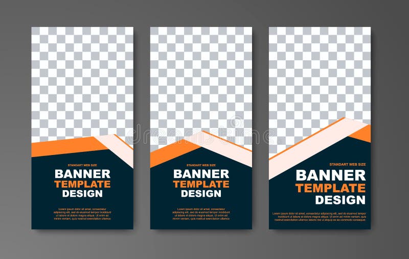 Template Vector Vertical Web Banners with Place for Photo and or Stock ...