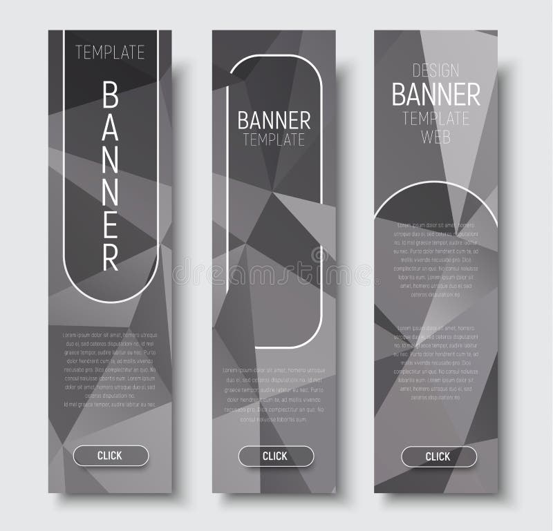 Template Vertical Web Banners with Abstract Gray Background Stock ...
